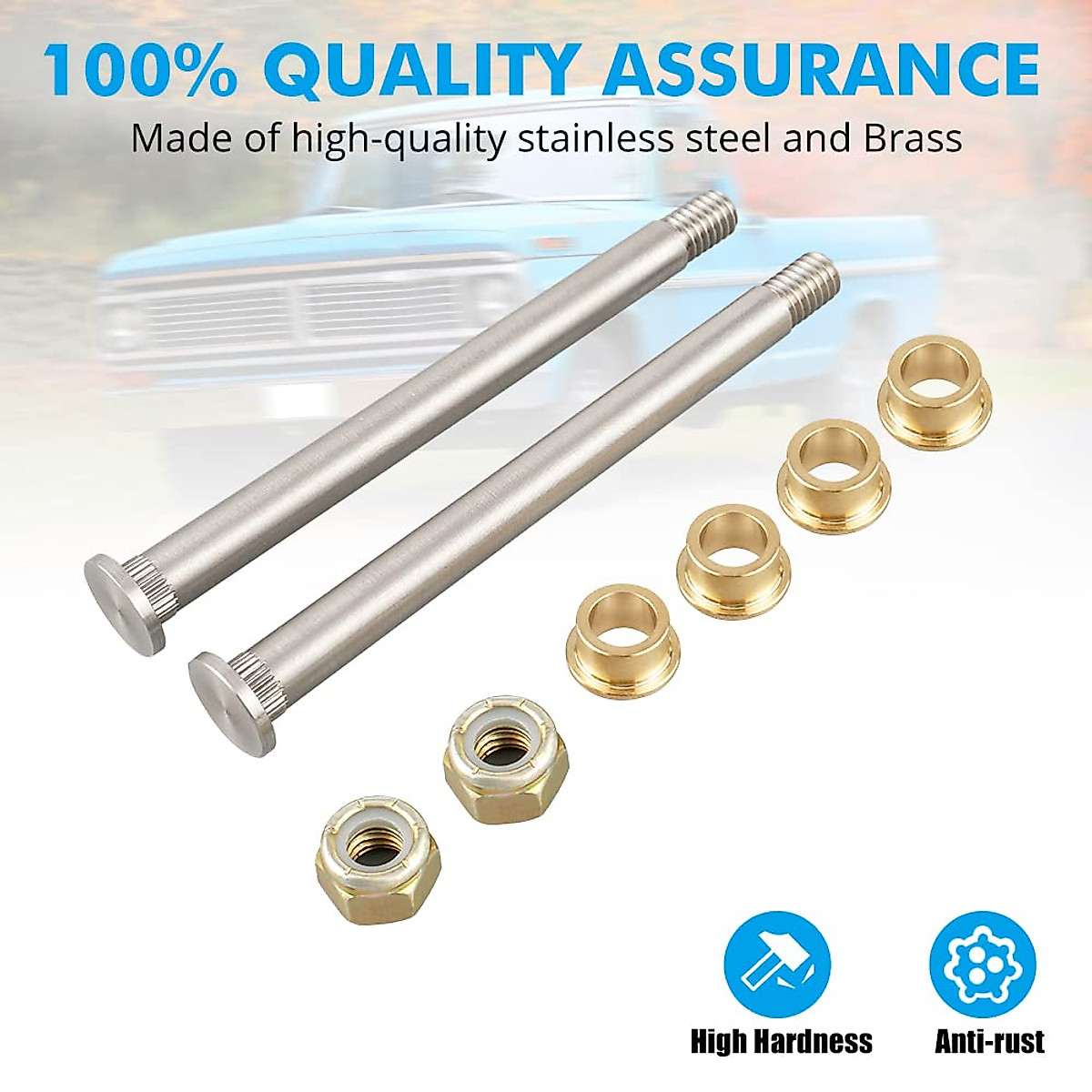 NICECNC Door Hinge Pin & Bushing Repair Kit Compatible with Ford Truck F100 F150 F250 F350 1973-1979, Bronco 1978-1979