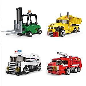 Uvini Building Block Pull Back Car for Kids, Truck, Car Models Building Sets, Best Gift Building Blocks Car Sets for Kids 6+ on Build and Play Game Party Favors, 879 Pieces