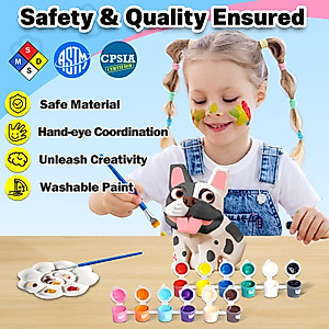 FUNZBO Paint Your Own Dog French Bulldog Lamp Kit - Arts and Crafts Supplies Puppy Painting Kits for Kids Teens Adults, DIY Night Light Toys for Toddlers Girls Boys Birthday Easter Holiday Gifts