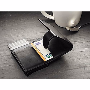 PULARYS OXFORD Mini Wallet - Credit Card Holder - Made of Italian Leather - RFID blocking - Space for up to 9 Cards - One Compartment - Front Pocket Wallet - For Men and Women - Classic