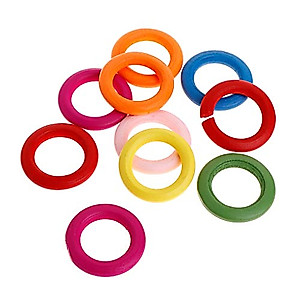 HELYZQ 10 Pcs/Set Wooden Ring Parrot Toys Bite Chew Play Natural Colorful Rings Decoration Birds Parakeet Toy DIY Accessories