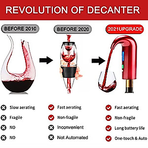 Electric Wine Aerator Pourer, Portable One-Touch Wine Decanter and Wine Dispenser Pump for Red and White Wine Automatic Wine Oxidizer Dispenser USB Rechargeable Spout Pourer