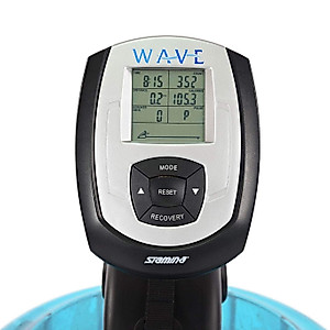 Stamina Elite Wave Water Rowing Machine Foldable Rower w/ Fitness Coaching App, No Subscription Required - Wireless Heart Rate Monitor Included - Rowing Machines for Home Use