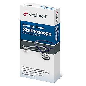 Dealmed Blood Pressure Monitor and Stethoscope Bundle | Includes (1) Arm Blood Pressure Monitor with Adult Cuff (Black) and (1) Dual-Head Stethoscope (Navy)