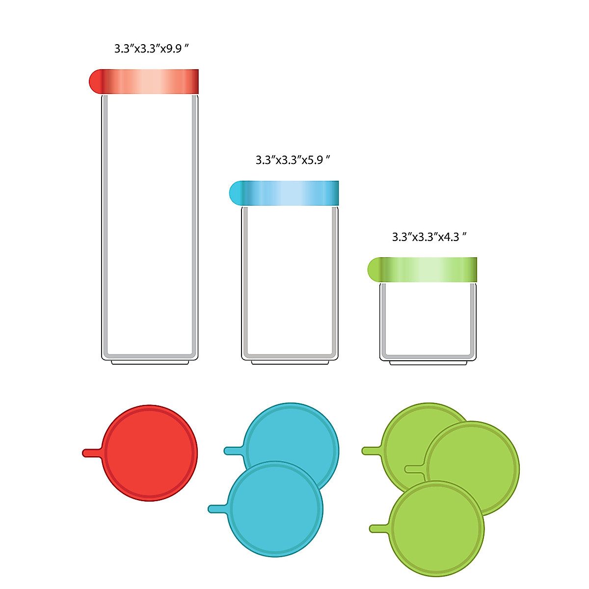 Glasslock Block Canister Round 12-Piece Set