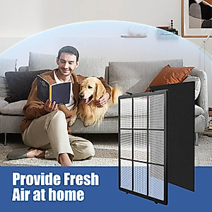 SAKEGDY 115115 HEPA Replacement Filter A Compatible with Winix PlasmaWave C535 5300-2 5000 Air Cleaner Purifier, 2 Washable PreFilter+2 Activated Carbon Filter