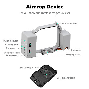 O'woda Airdrop System for Mini 3 Pro, Payload Delivery Transport Device with Landing Leg + Propellers for Drone Fishing, Weddings, Search & Rescue Compatible with DJI Mini 3 / Mini 3 Pro Accessories