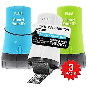The Original Guard Your ID Advanced 2.0 Roller for Identity Theft Protection Confidential Security Stamp (Regular 3-Pack, Mixed Color: Turquoise, Green, White)