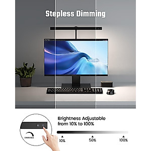 SUPERDANNY LED Desk Lamp for Office Home, Eye-Caring Desk Light with Adjustable Gooseneck, 12W Touch Control Dimmable Brightness, Architect Clamp Lamp with USB Adapter for Reading Study Workbench