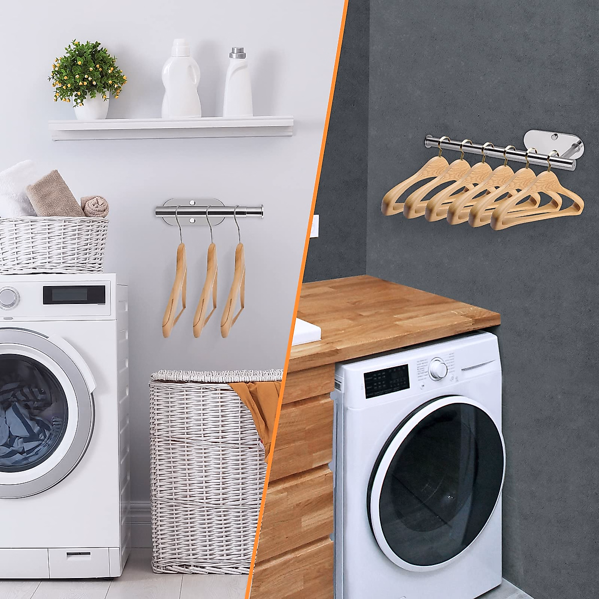 Adjustable Paper Towel Holder,Under Cabinet Paper Towel Rack for Kitchen,Toilet Paper Holder,Wall Mount,Towel Rack, Stainless Steel Multipurpose Self Adhesive or Screw Drilling