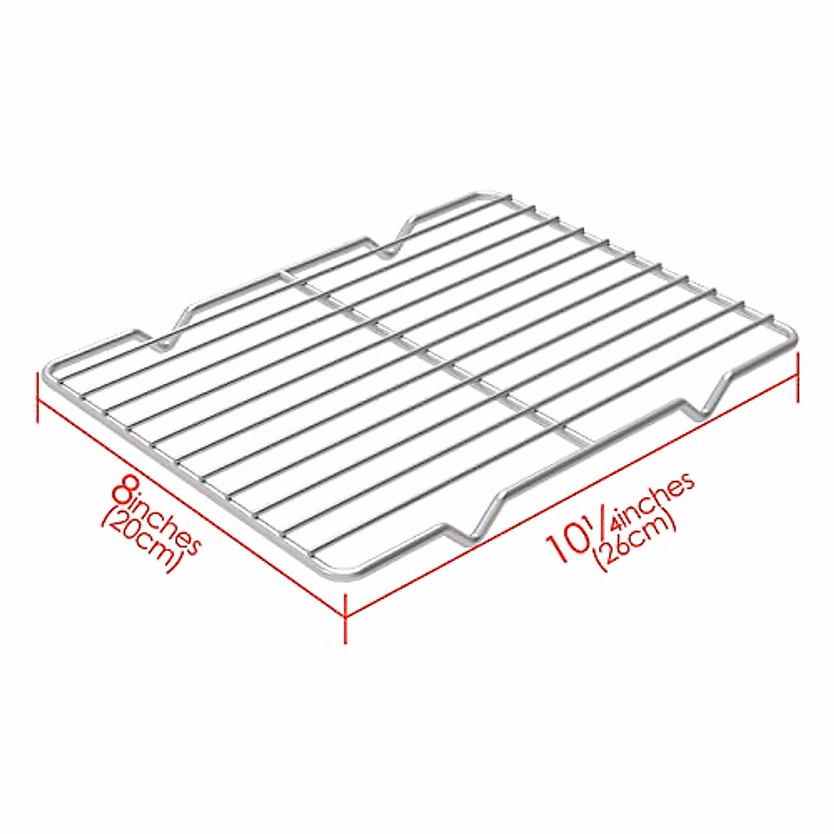 Linkidea Metal Grate Cooling Rack Pack of 2, Stainless Steel Baking Cooling Rack Rectangle 8'' x 10'', Oven Safe Grid Wire Racks for Roasting Disposable Pan