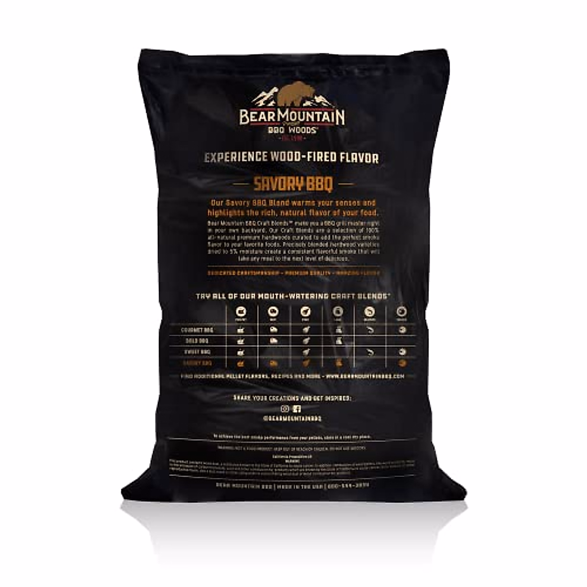 BEAR MOUNTAIN Premium BBQ WOODS Craft Blend Savory BBQ, 20 Pound Bag