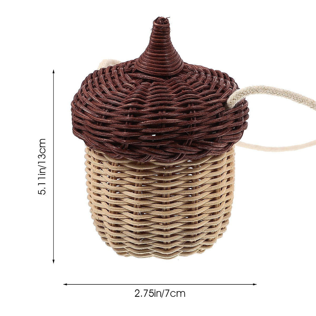1Pc Rattan Woven Basket Bags Acorn Shaped Basket Wicker Straw Purse Rattan Bag Handwoven Crossbody Bag Mushroom Basket Wicker Basket for Girls Women
