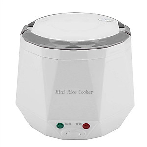 Fdit Mini Rice Cookers 24V 1.3 L Electric Rice-cooker Food Steamer for Truck Car Cooking for Soup Porridge Rice Noodles Portable 180W(white)
