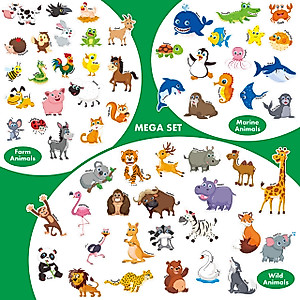 SpriteGru 60 PCS Cartoon Animals Zoo Magnets for Toddlers Kids, Perfect Preschool Learning