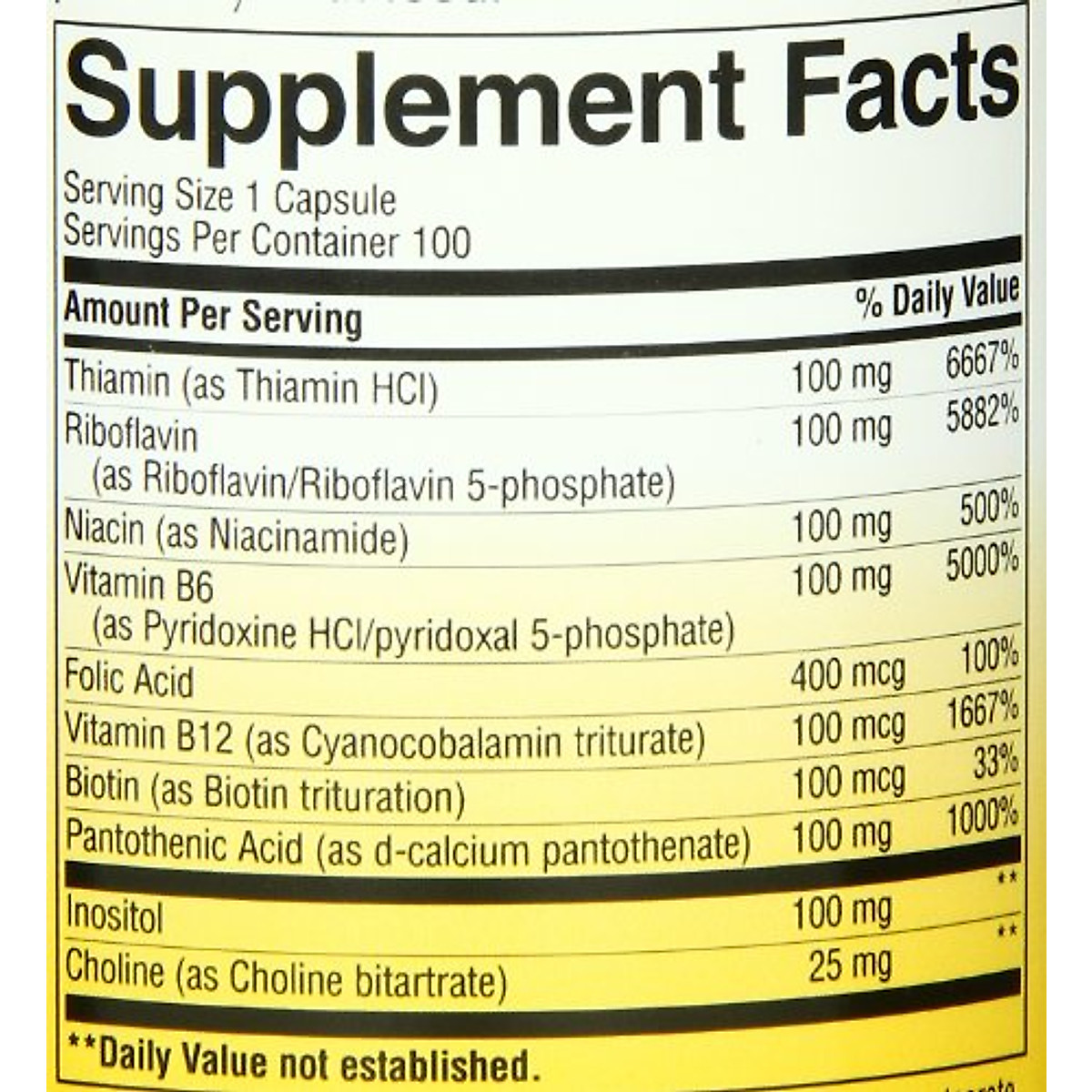 Nature's Way Vitamin B-100 Complex Capsule