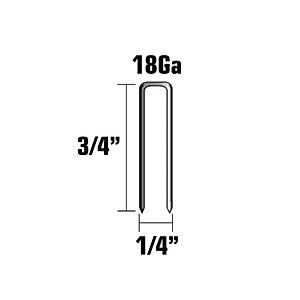 Metabo HPT Finish Staples, 1/4" x 3/4", 18 Gauge, Electro Galvanized, For N3804AB3, 5000 Count (11101SHPT)