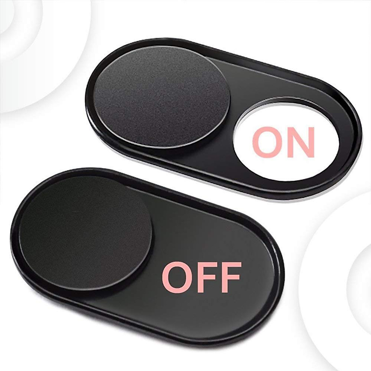 NMEGOU Metal Webcam Cover Slide, Shutter Magnet Slider Camera Cover for Web Cam iPhone PC Laptops Tablet Phone Lens Protect Privacy Sticker (Black-3pcs)
