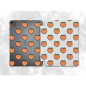 Kawaii Peaches Cute Fruit case Compatible with iPad Mini Air Pro 7.9 8.3 9.7 10.2 10.9 11 12.9 inch Pattern Cover New 2022 2021 Trifold Stand 3 4 5 6 7 8 9 Generation 464 (11" Pro 1/2/3 gen)