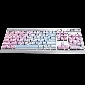 104 Keys PBT Double Shot Backlit Keycaps Translucent Keyset OEM Profile for Corsair Gaming Mechanical Keyboard K95 Platinum K70 MK.2 K65 K66 K68 RGB Strafe (Blue Pink Gradient)
