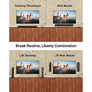 ULTIMEA 2.2ch Sound Bars for TV, 2-in-1 Separable TV Soundbar, 2 TV Speakers Sound Bar for Surround System, 32Inch PC Sound Bar Bluetooth 5.0/Optical/Aux/USB/HDMI Home Theater Soundbar, Wall Mountable