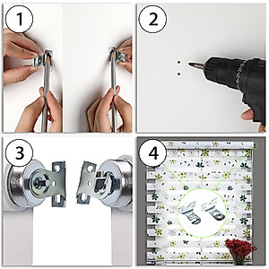 Sumnacon Metal Window Shade Brackets-4PCS Roller Shade Hardware Outside Mount with Screws,Sturdy Roller Shades Bracket for Living Room,Bedroom,Offices