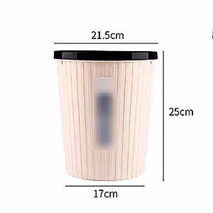 UNNIQ Trash can, Small Round Plastic Trash Can, Trash Bin Recycling Bin, Bathroom, Kitchen, Bedroom, Home Office, Outdoor Trash Can Recycling (Color : Grey, Size : Small)