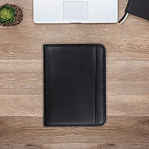 Samsill Professional Padfolio Bundle, Includes Removable Clipboard, 0.5-Inch Round Ring Binder with Secure Zippered Closure and 10.1 Inch Tablet Sleeve, Black, Full Size (70829)