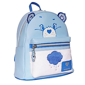 Care Bears Grumpy Bear Flocked Mini-Backpack - Entertainment Earth Exclusive