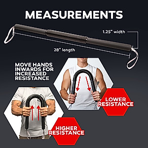 Core Prodigy Python Power Twister Bar - Upper Body Exercise for Chest, Shoulder, Forearm, Bicep and Arm Strengthening Workout Equipment (40-100 lb)