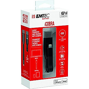 Emtec T500 iCobra2, Lightning,Black,64GB,ECMMD64GT503V2B