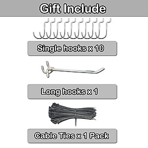 NAIYUFA 5-Tier Free Standing Bakers Rack with Pegboard, Metal Kitchen Storage Shelf Organizer, Industrial Microwave Oven Stand with Hooks and Baskets