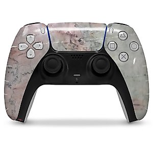 WraptorSkinz Skin Wrap compatible with Sony PS5 DualSense Controller Marble Granite 08 Pink (CONTROLLER NOT INCLUDED)