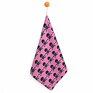 Lurnise Hand Towel Skull Hand Towels Dish Towel Lanyard Design for Bathroom Kitchen Sports