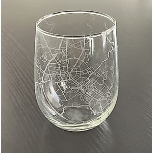 Stemless 17oz Wine Glass Urban City Map Blacksburg Virginia