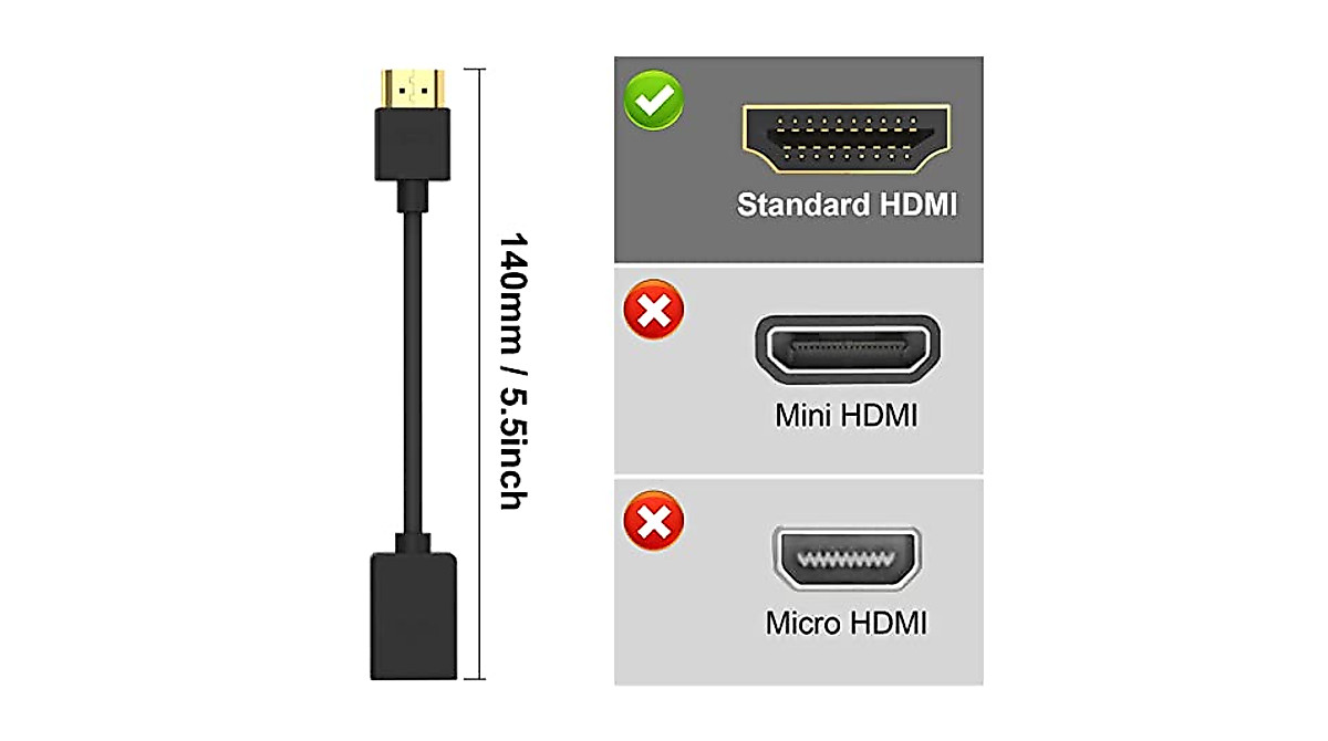 VCE HDMI Extension Cable - 4K 60Hz Short Male to Female Adapter