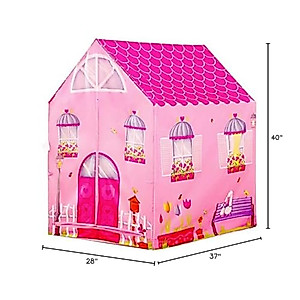 POCO DIVO Flower House Princess Castle Girls City Garden Pink Palace Play Tent Kids Playhouse