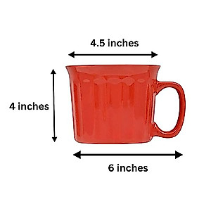 Soup Mug Bundle With 2 Large Red Mugs And 2 Thai Kitchen Noodle Soup Packets