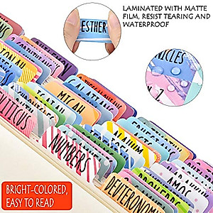 Bible Tabs Old and New Testament, Bible Tabs for Women/Men/Kids, 100 Pcs Bible Book/Index Tabs for Study Bible, Bible Chapter Tabs for Journaling Bible, Easy-to-Read, 66 Books, 8 Ref, 19 Blank Tabs