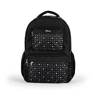 ONIVA - a Picnic Time brand - Disney Classic Mickey Mouse Park Tripper Day Bag - Cooler Backpack - Soft Cooler Backpack - Insulated Lunch Bag, (Black with White Pattern)