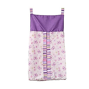 Purple Butterfly Diaper Stacker Organizer, Nursery Crib Diaper Hanging Bag for Baby Girl