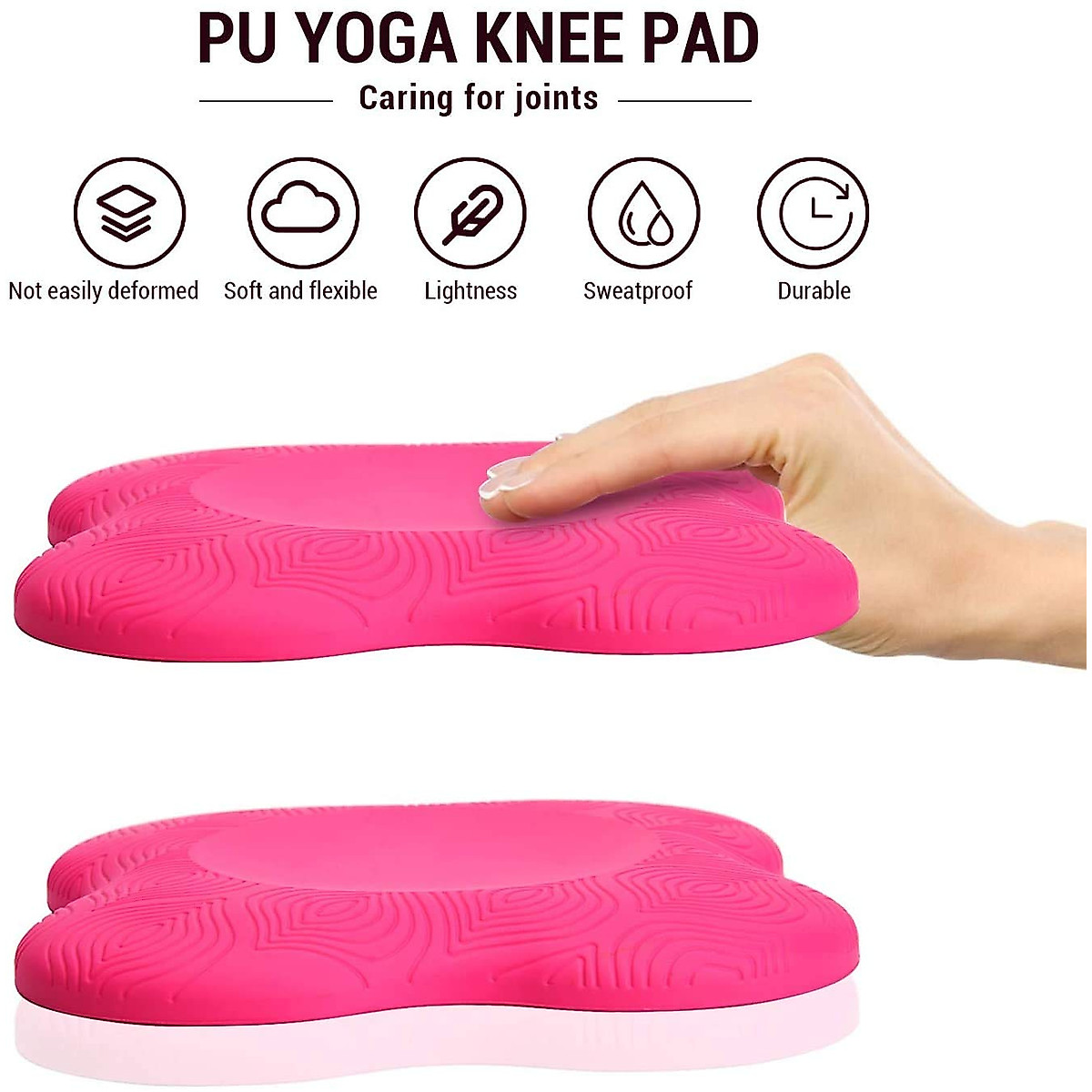 Zealtop Yoga Knee Pad Cushion Extra Thick for Knees Elbows Wrist Hands Head Foam Yoga pilates work out kneeling pad (Rose red 2 Packs)