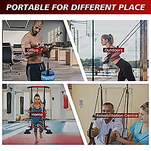 Concho Cable Pulley System Gym, Upgraded Weight Pulley System with 3 Detachable Handles, LAT and Lift Pulley Attachments for Biceps Curl, Triceps, Chest Workout - DIY Home Gym Fitness Equipment