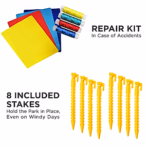 Sunny & Fun Inflatable Bounce House | Giant 12x10.5 Feet Blow-Up Jump Bouncy Castle for Kids with Air Blower, Stakes & Repair Kit | Easy Set Up for Hours of Backyard Play & Party Fun | Ages 3-10