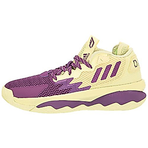 adidas Unisex Dame 8 Basketball Shoe, Yellow Tint/Glory Purple/Signal Green, 11.5 US Men