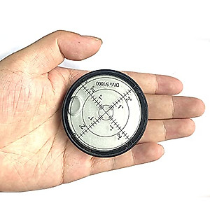 Chiloskit Aluminium Precision Spirit Bullseye Round Bubble Level Tool Rv Campers Leveling Circular Bubble Inclinometers for Surveying Instruments and Tribrachs, Ø2.4",Accuracy 15'/2