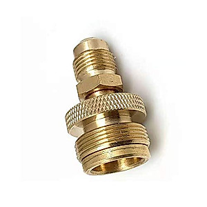 Acxico 2 pcs Grill Stove 1lb Propane Tank Regulator Adapter Connection to 3/8" Male Flare