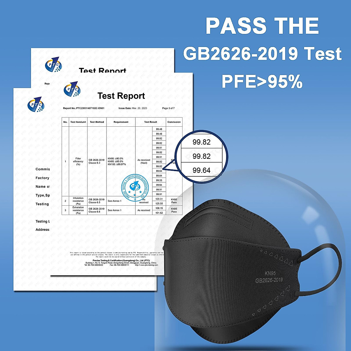 VERNASSA KN95 Face Mask 50 PCS, Breathable Comfortable Masks, Against PM2.5 Disposable Masks