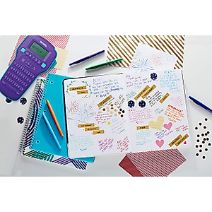 DYMO COLORPOP Authentic Label Maker Tape, 1/2" W x 10' L, Black Print on Gold Glitter, D1 Standard