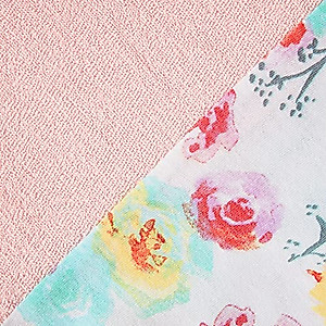 HonestBaby 2-Piece Organic Cotton Printed & Terry Changing Pad Cover Set, Rose Blossom, One Size